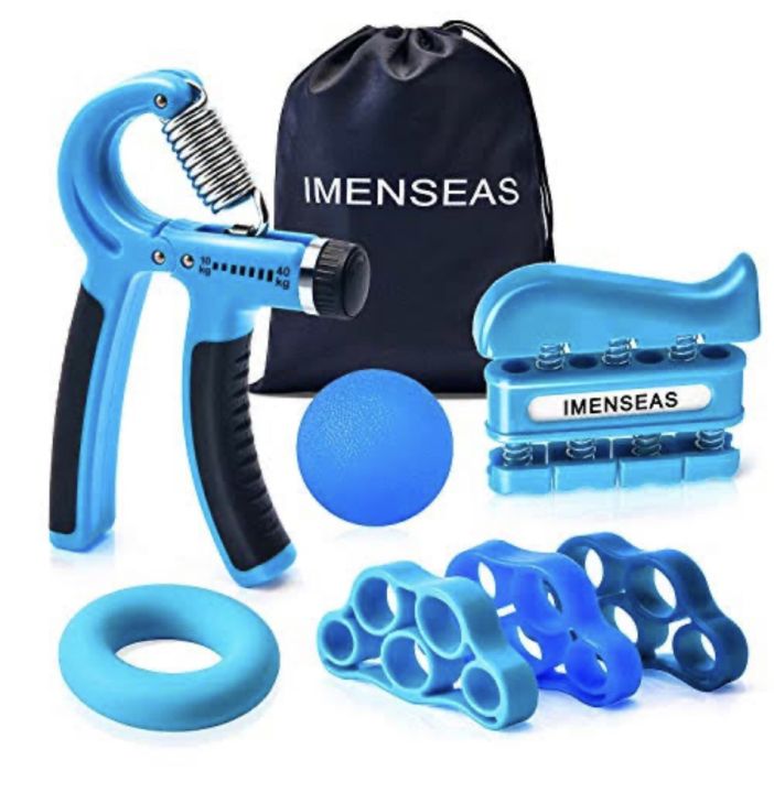 Hand grip Strength Trainer kit 5 piece Set. Adjustable Hand grip ...
