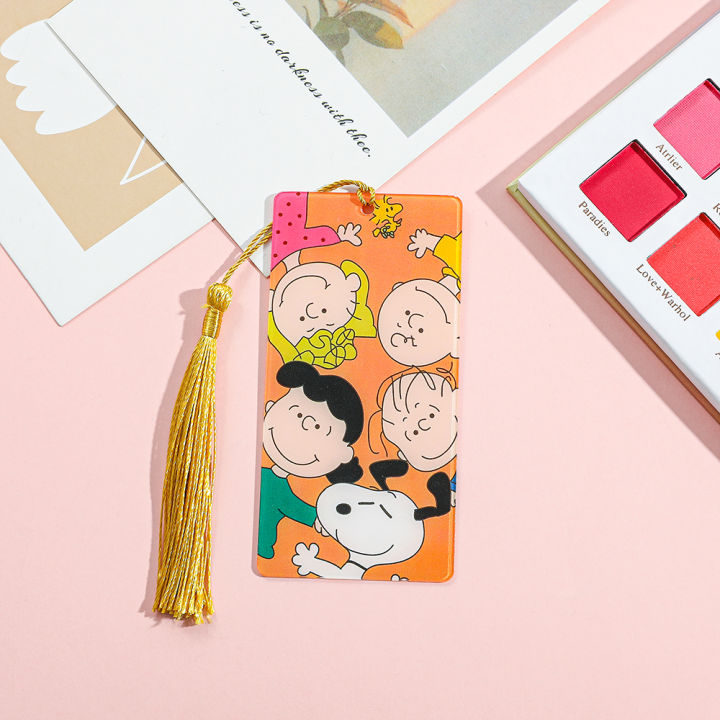 1PC popular cartoon animation Snoopy family bookmark, acrylic bookmark ...