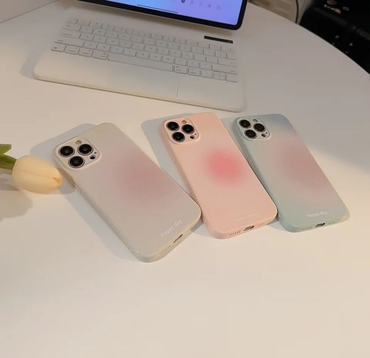 Simple Style Pink Glow Gradient Phone Case For Iphone 15 14 13 12 11 ...