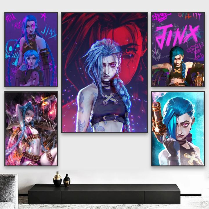 Anime Game Arcane L-LOL Jinx Main Art Movie Poster HD art sticky wall ...