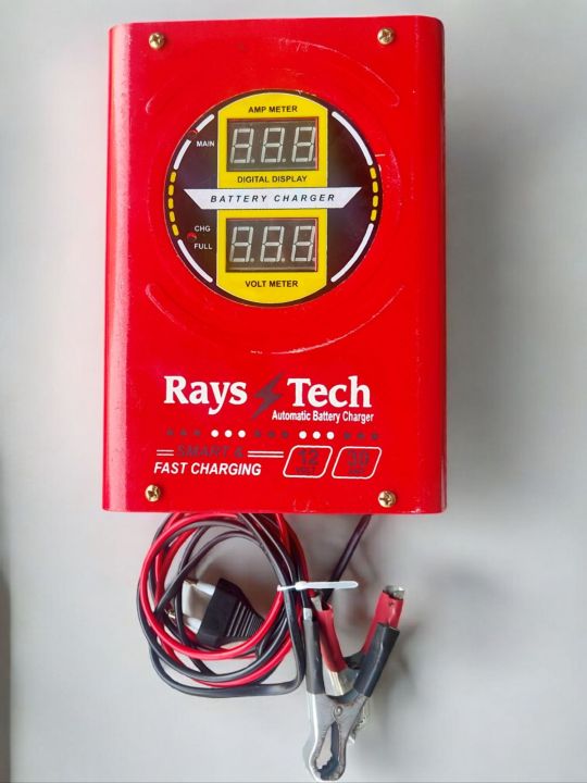 Rays Tech 12V Automatic Battery Charger 30Amp – Digital Display – 110 ...