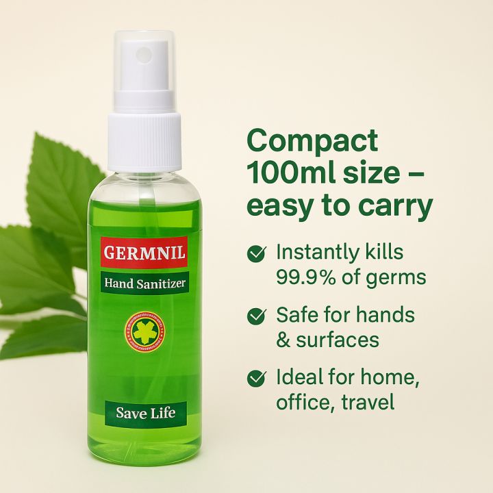 Germnil Hand Sanitizer Spray 100ml - 80% Ethanol Alcohol, WHO ...
