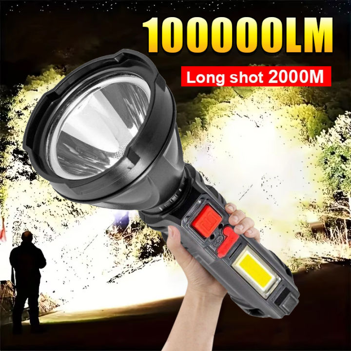 High Power Led Flashlight Extra Large Light Cup Portable Rechargeable ...