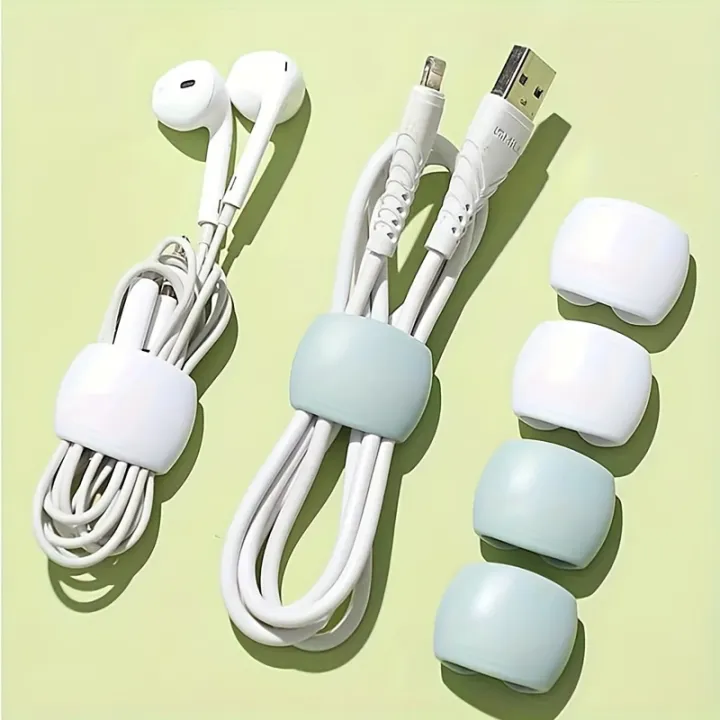 6pcs Silicone Cable Organizers - Multifunctional Cord Wraps for ...