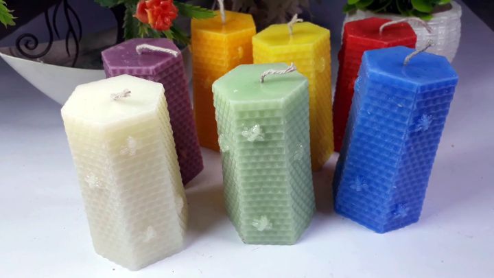 Honeycomb Hexagonal Scented Candles Beautiful Bee design Multi Coloured ...