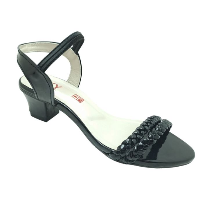 Ruky women shoes block heels black braided with elastic by choiceit ...