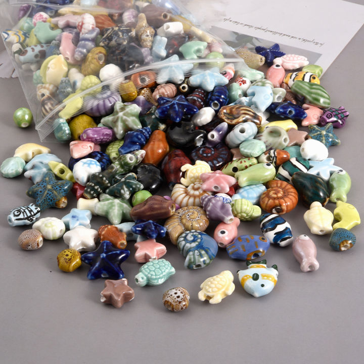 10/30/50pcs/Lot Cute Ceramic Conch Clown Fish Shell Sea Turtle Sea Star ...