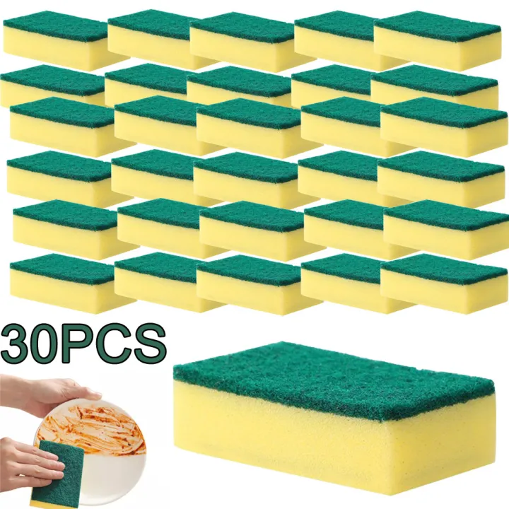 30PCS Dishwashing Sponge Kitchen Nano Emery Magic Clean Rub Pot Rust ...