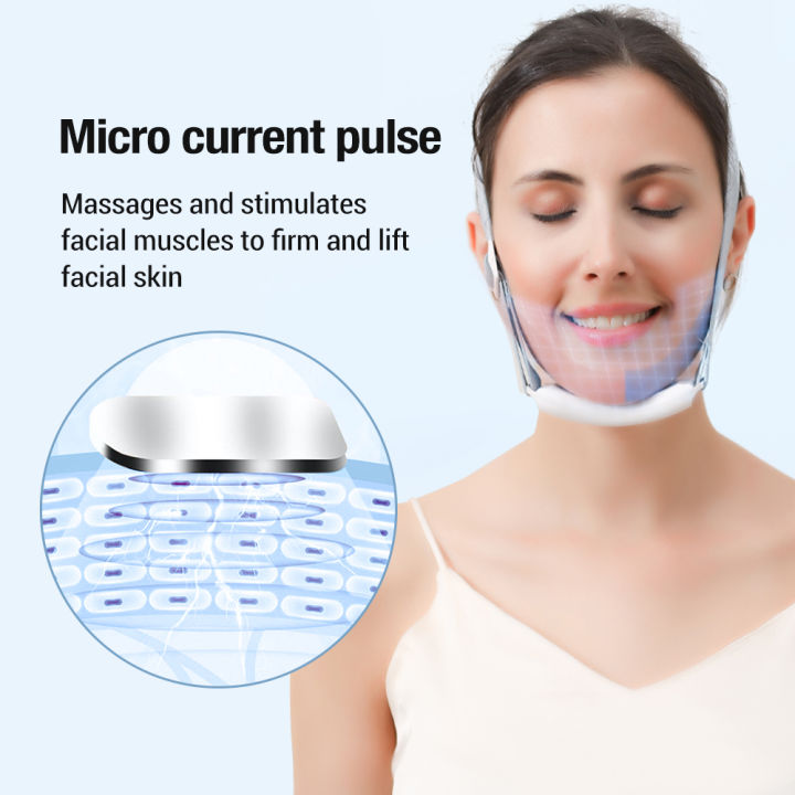 EMS Microcurrent V Facial Beauty Device Vibration Heat Face Slimming ...