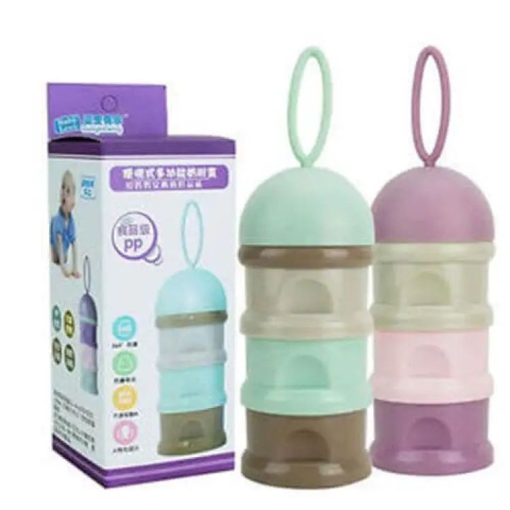 3 Layer Portable Baby Food Storage Box Kids Baby Milk Powder Fruit ...
