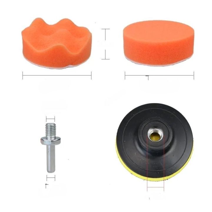 (4pcs set) 4,5,7inch Car Polishing Disc Set Self-Adhesive Buffing ...