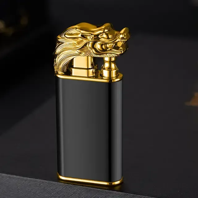 Creative Dragon Double Fire Lighter Mini Butane Gas Lighter Windproof ...