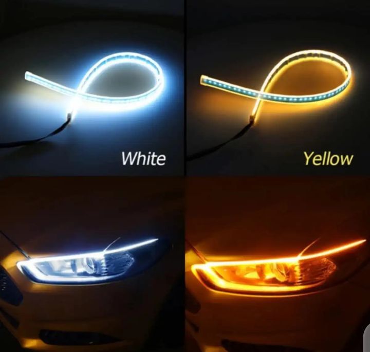 2x 60cm 12V Turn Signal Light Flexible Silicon Car LED Strip Lights ...