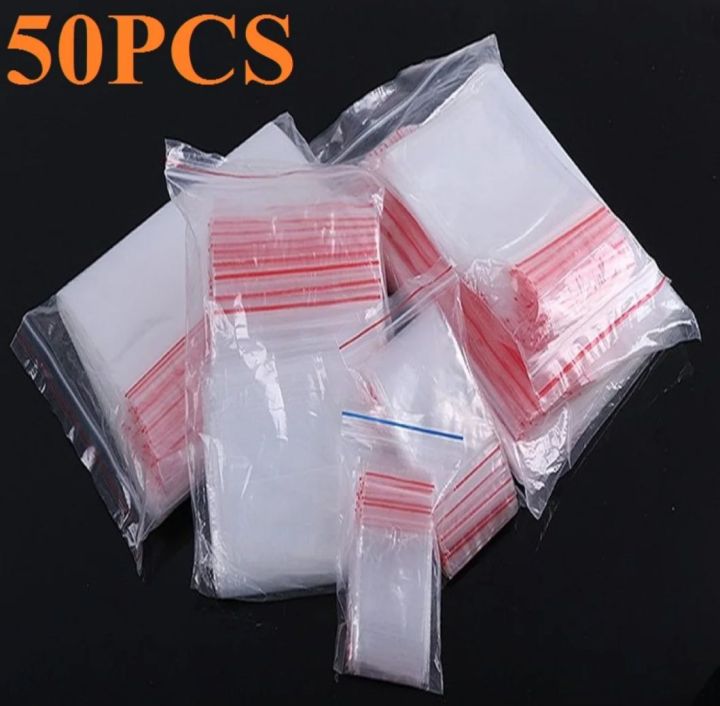 50PCS Reusealable Clear Zip Lock Plastic Bag multiple sizes to choose ...