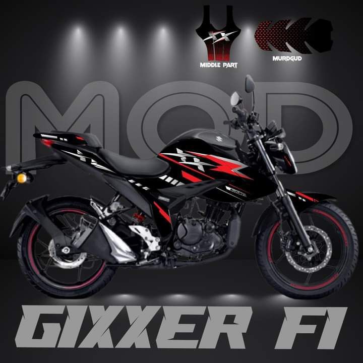 Suzuki Gixxer fi X model red decals sticker set | Daraz.com.bd