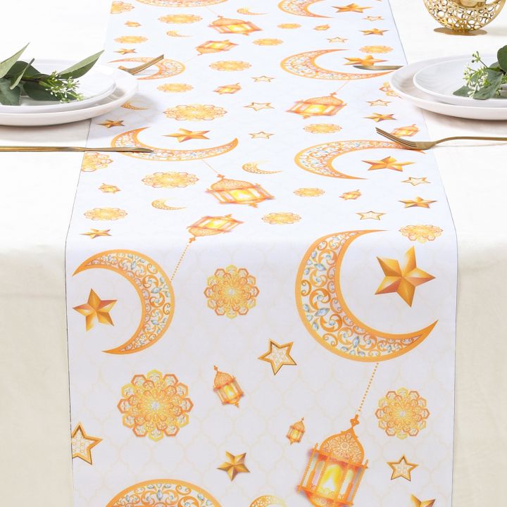 EID Mubarak Decor 2025 Table Runner Ramadan Decoration For Home ...