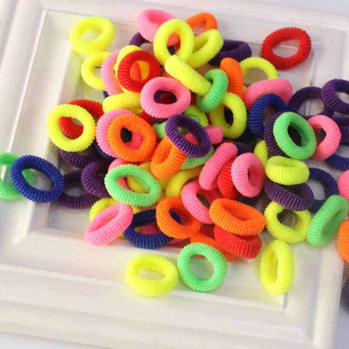 50PCS Colorful Basic Nylon Ealstic Hair Ties for Girls Ponytail Hold ...
