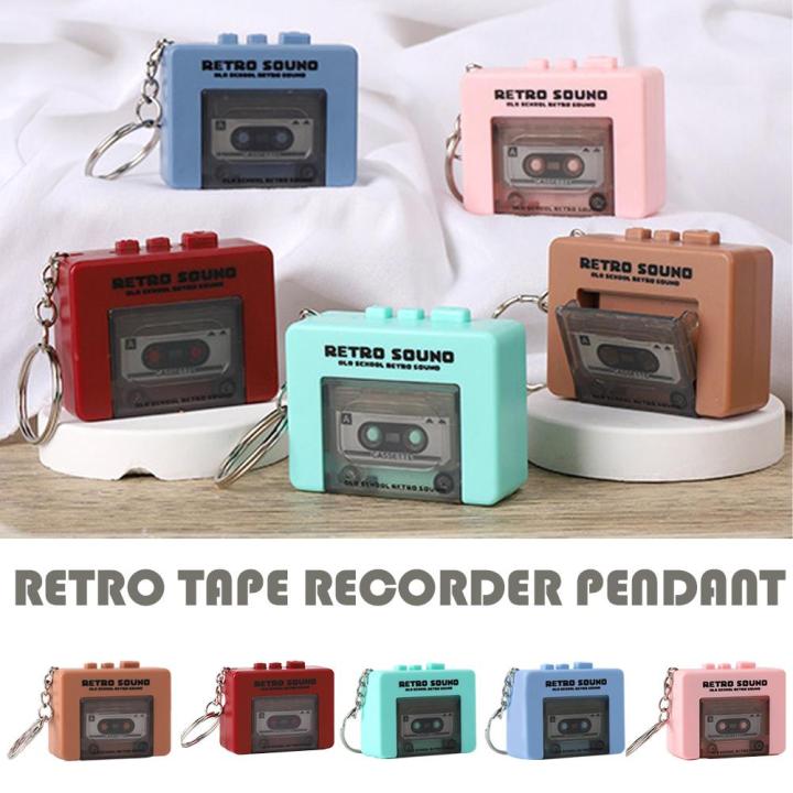 Retro Recorder Keychain Mini Cassette Player with Playback Recording ...
