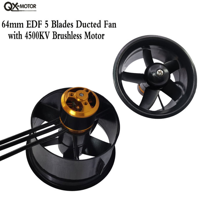 QX-MOTOR QF2611 64mm EDF 4500KV Brushless Motor with 5 Blades Ducted ...