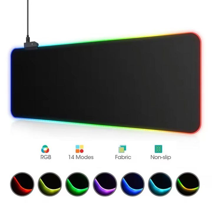 RGB Gaming Mousepad XL Extended RGB Mouse Pad with 14 Lighting Modes ...