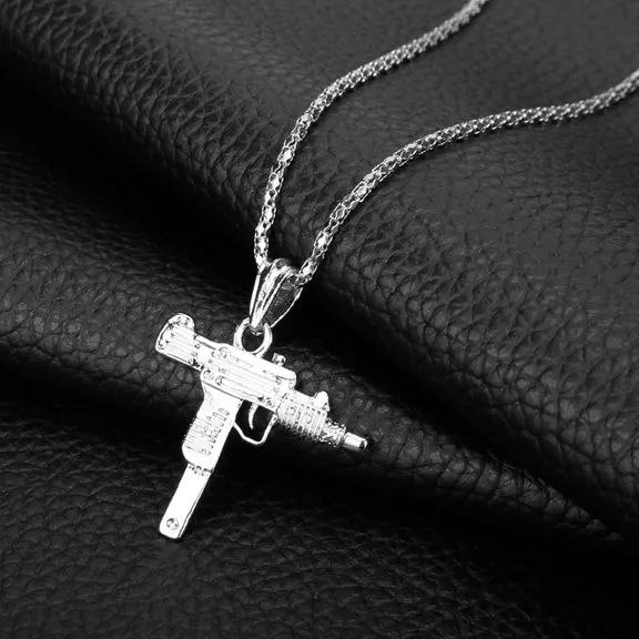 Silver Uzi gun pendent Stainless Steel | Daraz.pk