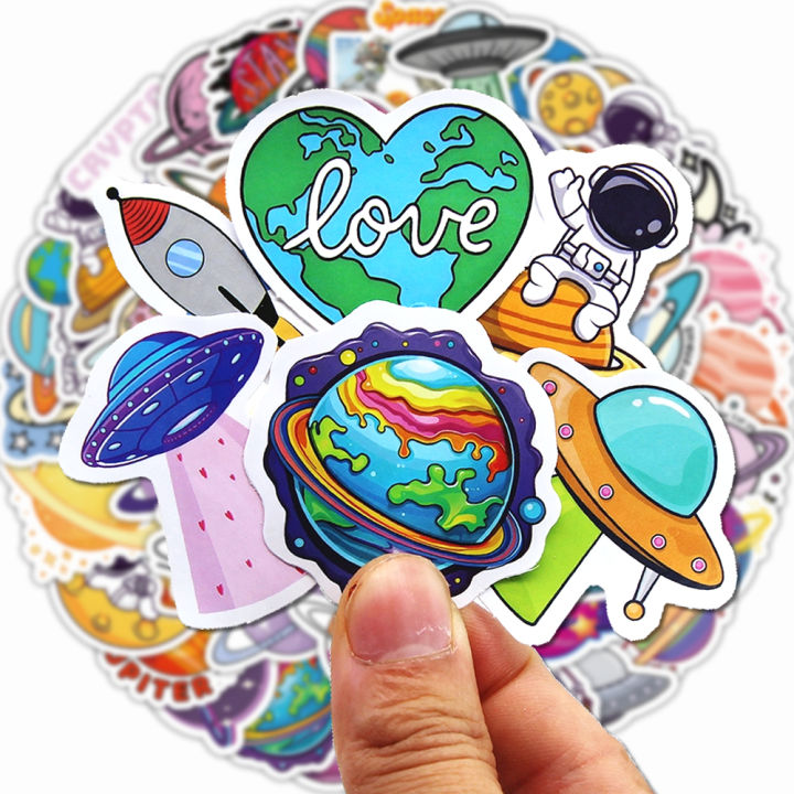 50-300pcs Space Planet Astronaut Kawaii Stickers Cartoon Cute Decals ...