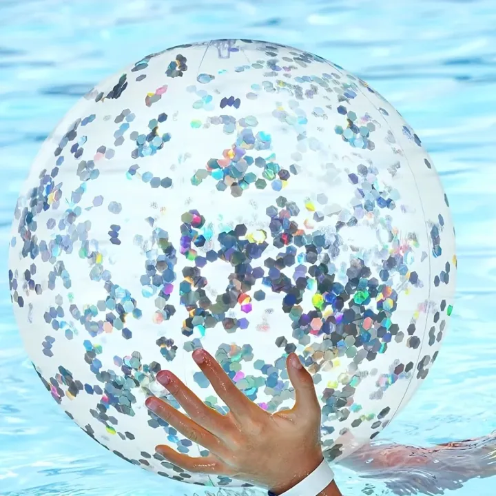 1pc Inflatable Beach Ball PVC Sequin Bal Summer Beach Swimming Pool ...