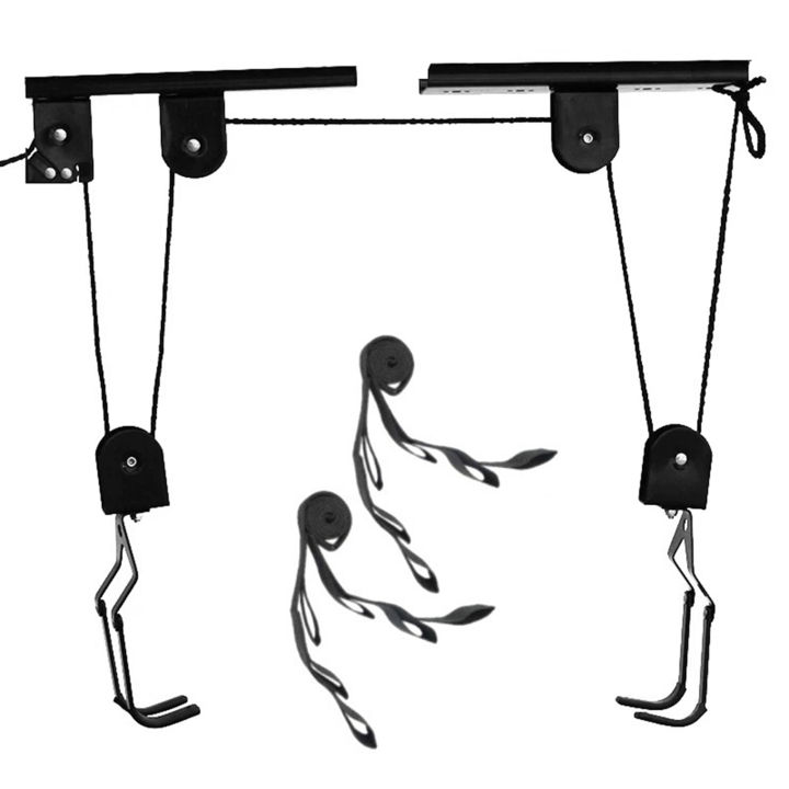 Bicycle Hoist Garage Storage Bike Lift Pulley System with 60kg Bearing ...