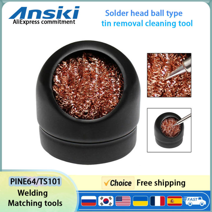 TS101 Soldering Iron Tip KIT Cleaner Desoldering Cleaning Ball Welding ...