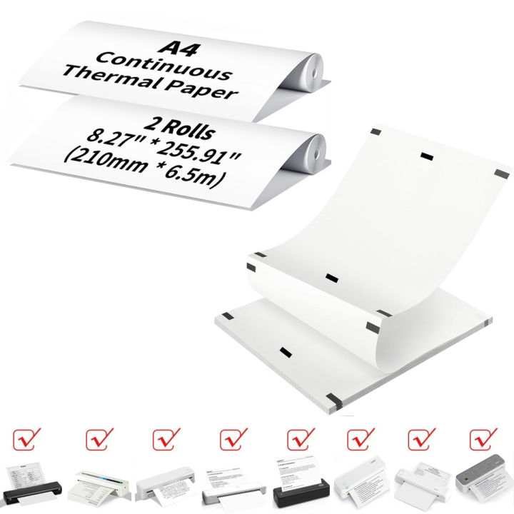 A4/US Letter Thermal Paper Rolls 100 Sheets Quick-Dry Waterproof for ...
