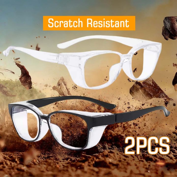 Clear Safety Glasses Women Square Anti Fog Blue Light Blocking Glasses ...