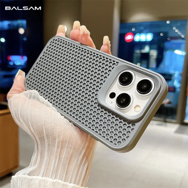 Luxury Heat Dissipation Breathable Mesh Phone Case For iPhone 16 15 14 ...