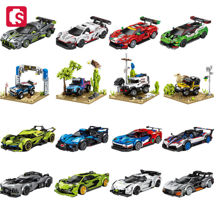 SEMBO Sports Car Building Blocks MOC Racing Vehicle Models Off-Road ...