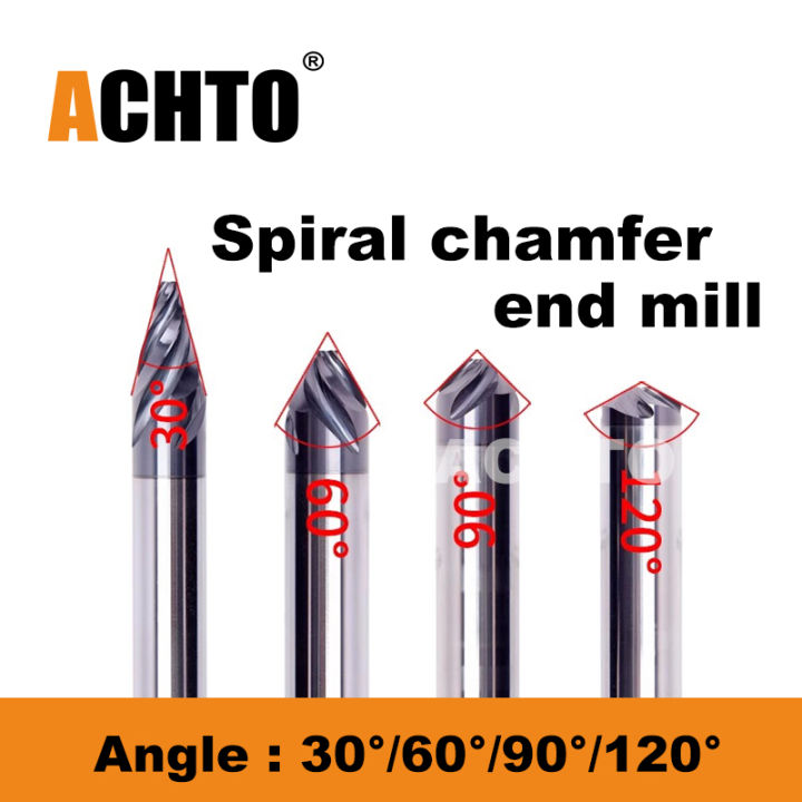 30 60 90 120 degree Spiral chamfer carbide end mill for steel | Daraz ...