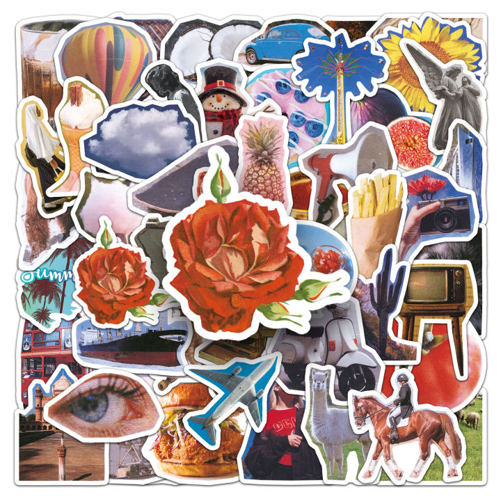 50 Piece Retro Style Stickers Waterproof DIY For Phones Laptop Car ...