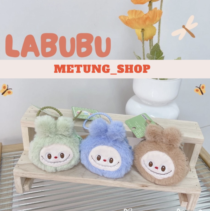 Labubu keychain 3.5-inch zipper coin purse storage bag with 3 colors ...