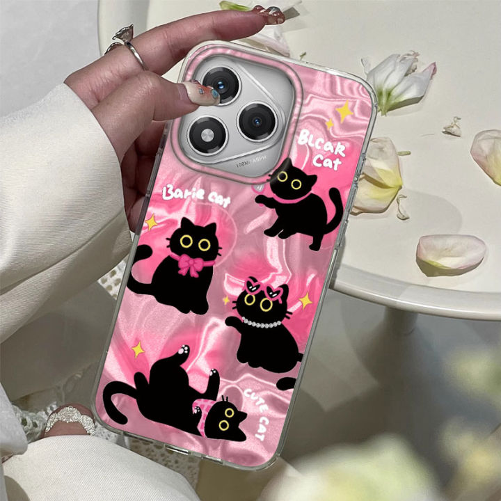 Lovely Love Heart Black Cat Phone Case For Honor 400 Pro 200 Smart ...