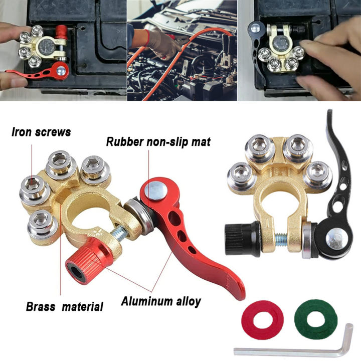 Car Quick Release Disconnect Battery Terminals 1 Pair Automotive Brass ...