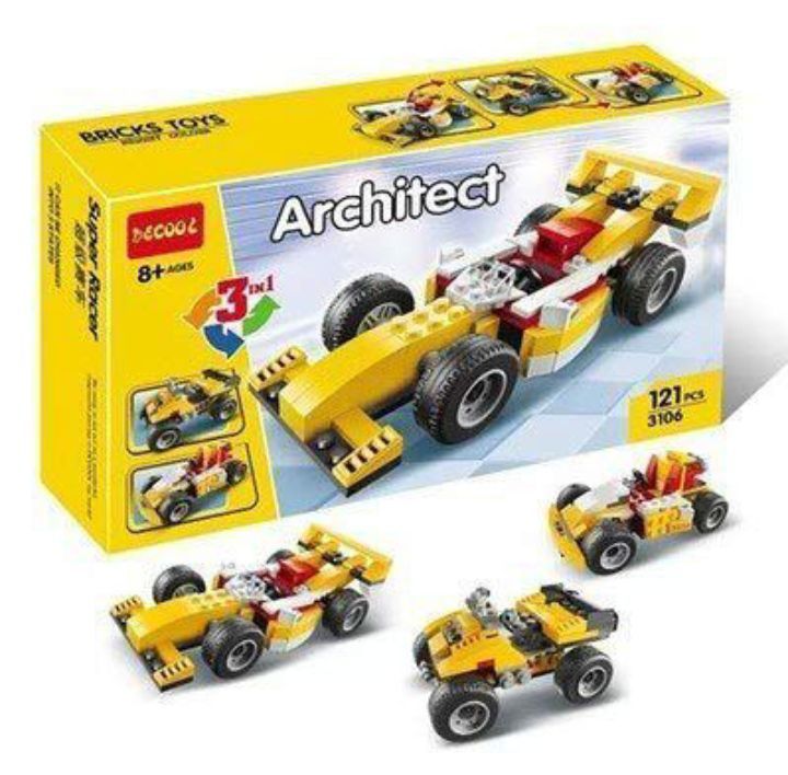 New Architect 3 in 1 Super Racer Lego Brick toys 121+ pieces | Daraz.pk