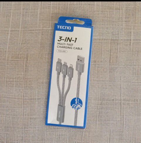 Tecno 3 in 1 Multi Fast Charging Cable | Daraz.com.bd