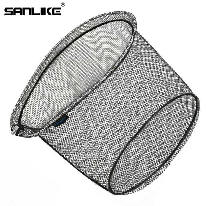 SANLIKE Portable Foldable Fishing Net Rubber Nylon Dip Net 8*8mm Mesh ...