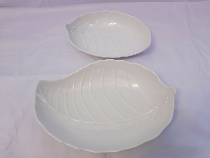 2 in 1 Big and Small Melamine Leaf Shape Dishes | Daraz.lk