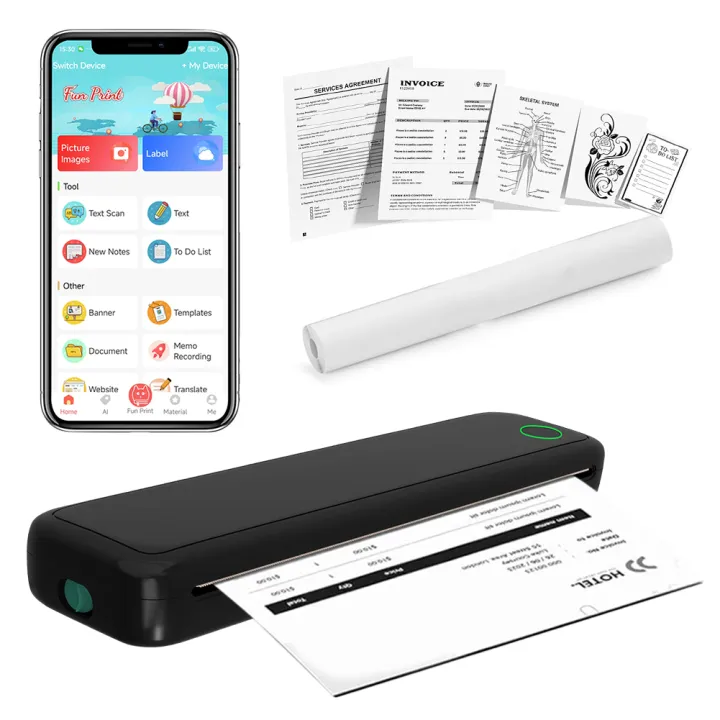 New Portable Mini A4 Printer No Ink Printing A4 Thermal Printer for ...