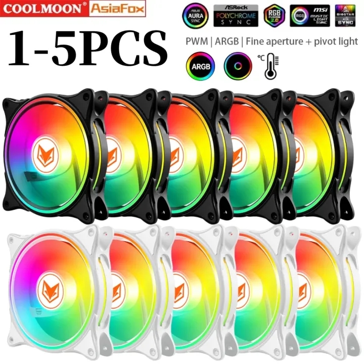 COOLMOON Computer Case 120mm Fan 5V 3 Pin ARGB Cooling Ventilado 12V 4 ...