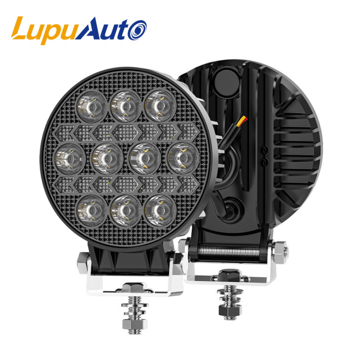 LupuAuto 4Inch Led Pods Round Strobe Work Light Spot Beam Yellow DRL ...