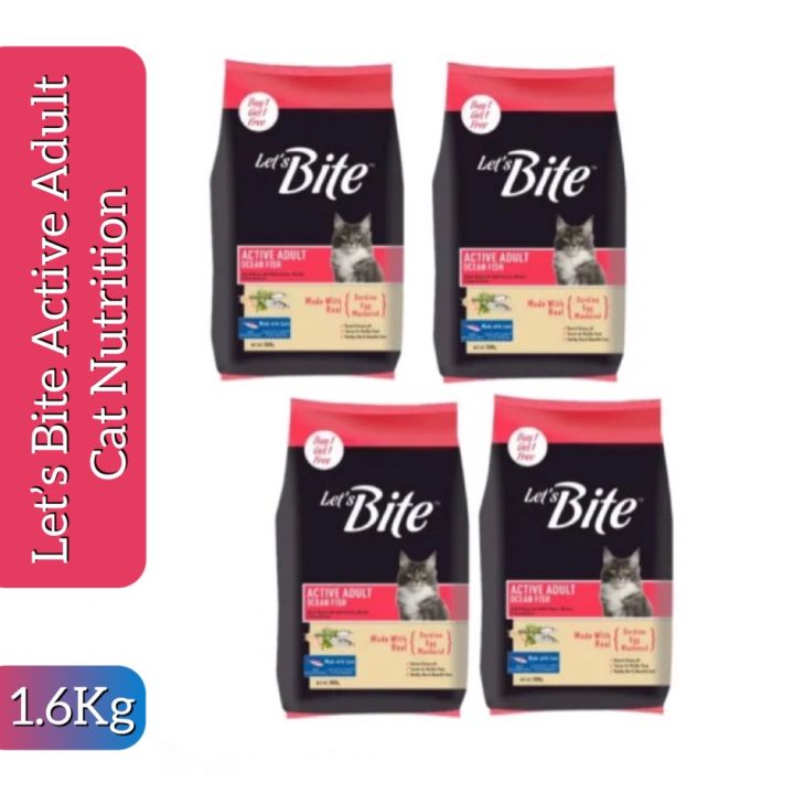 Let's Bite Active Adult Cat Dry Food (400g X 4 Packs) 1.6Kg | Daraz.lk