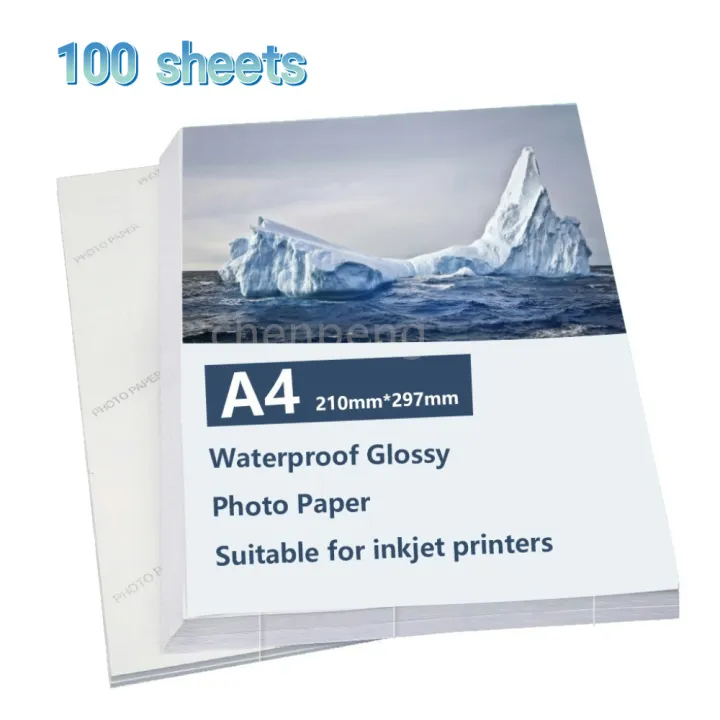 Waterproof Glossy Photo Paper A4 100 Sheets Single-sided Quick Dry ...