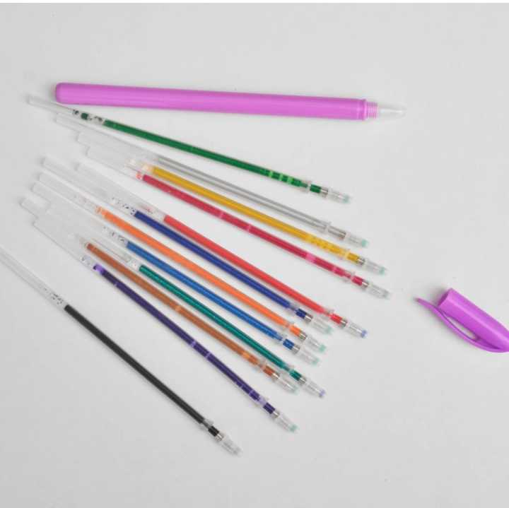 refillable gel pens pack of 7, Multicolor pen with multiple Nipsey ink ...