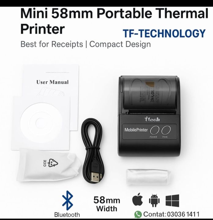 ILink 58mm Thermal Printer Bluetooth Mini Thermal Printer Bestfor store ...