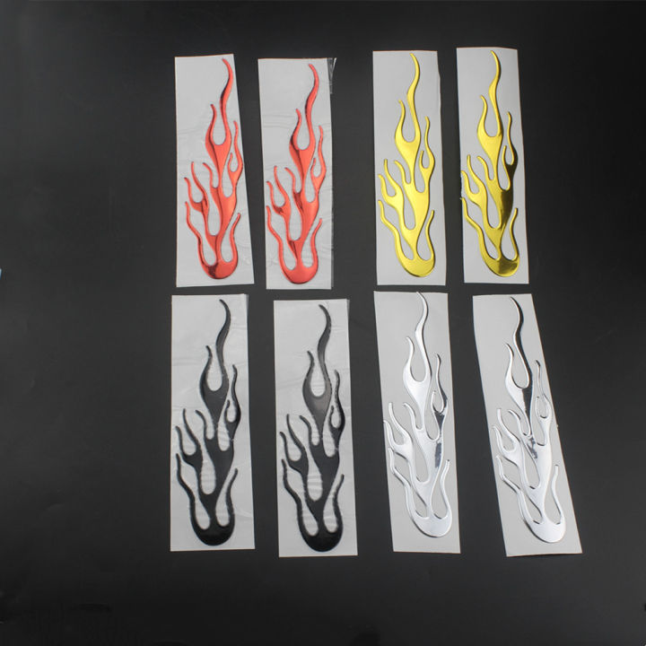 Universal Motorcycle 3D Flame Fire Reflective Sticker Vinyl Decal ...
